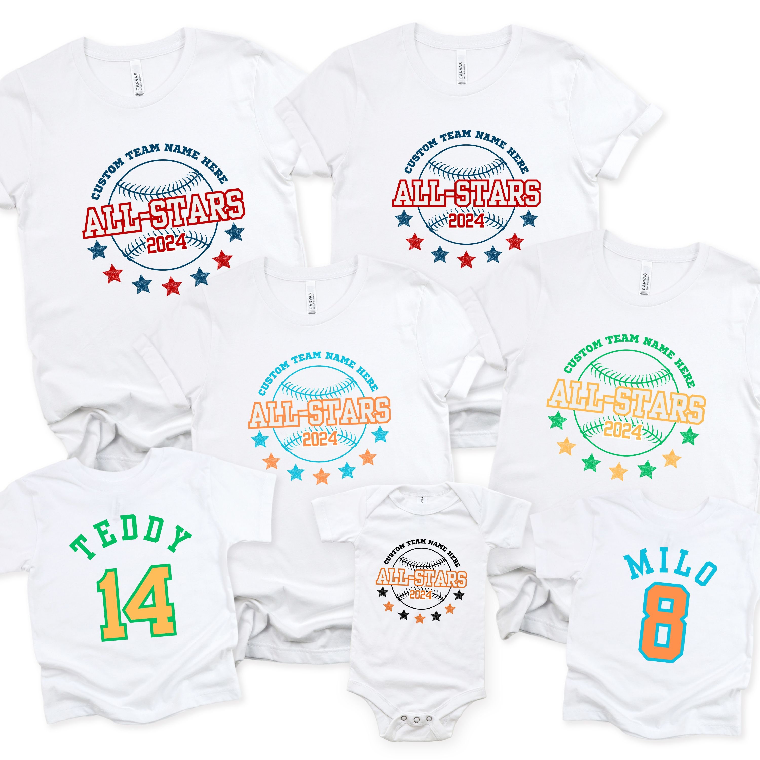 Custom All Star Baseball Team Shirt for Family Personalized All Star ...