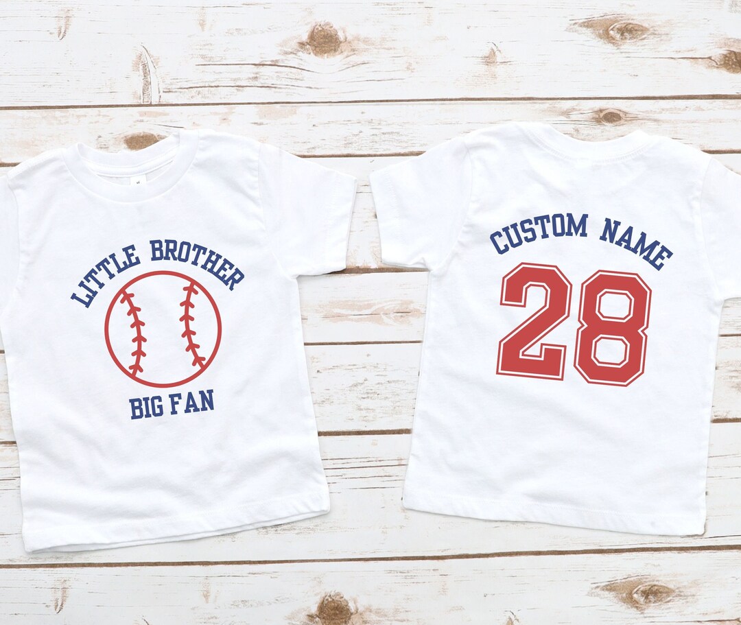 Custom Baseball Brother Shirt for Little Brother Big Fan Personalized ...