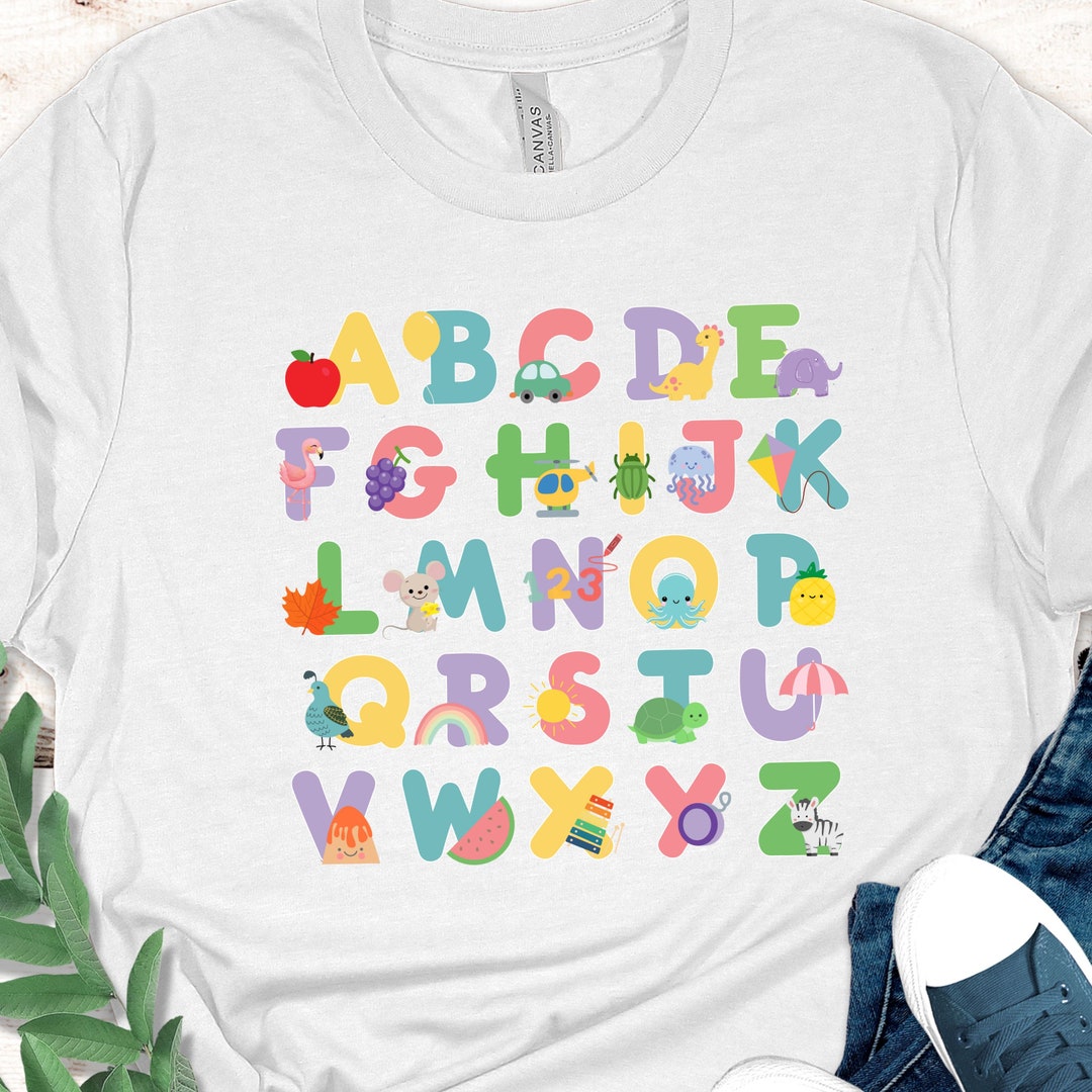 Alphabet Shirt for Teacher Back to School ABC Shirt for Preschool ...