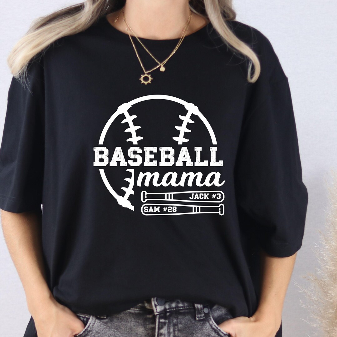 Custom Baseball Mama Shirt With Player's Name and Number Baseball ...