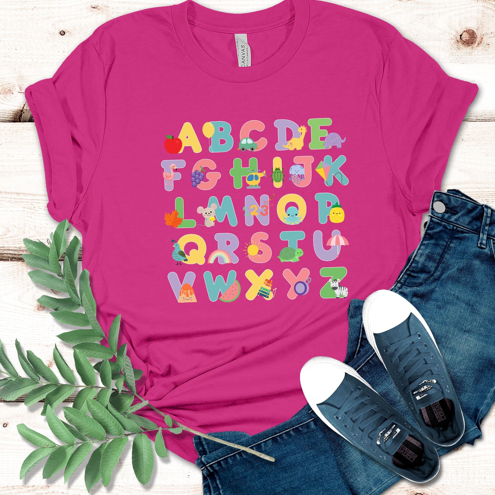 Alphabet Shirt for Teacher Back to School ABC Shirt for Preschool ...