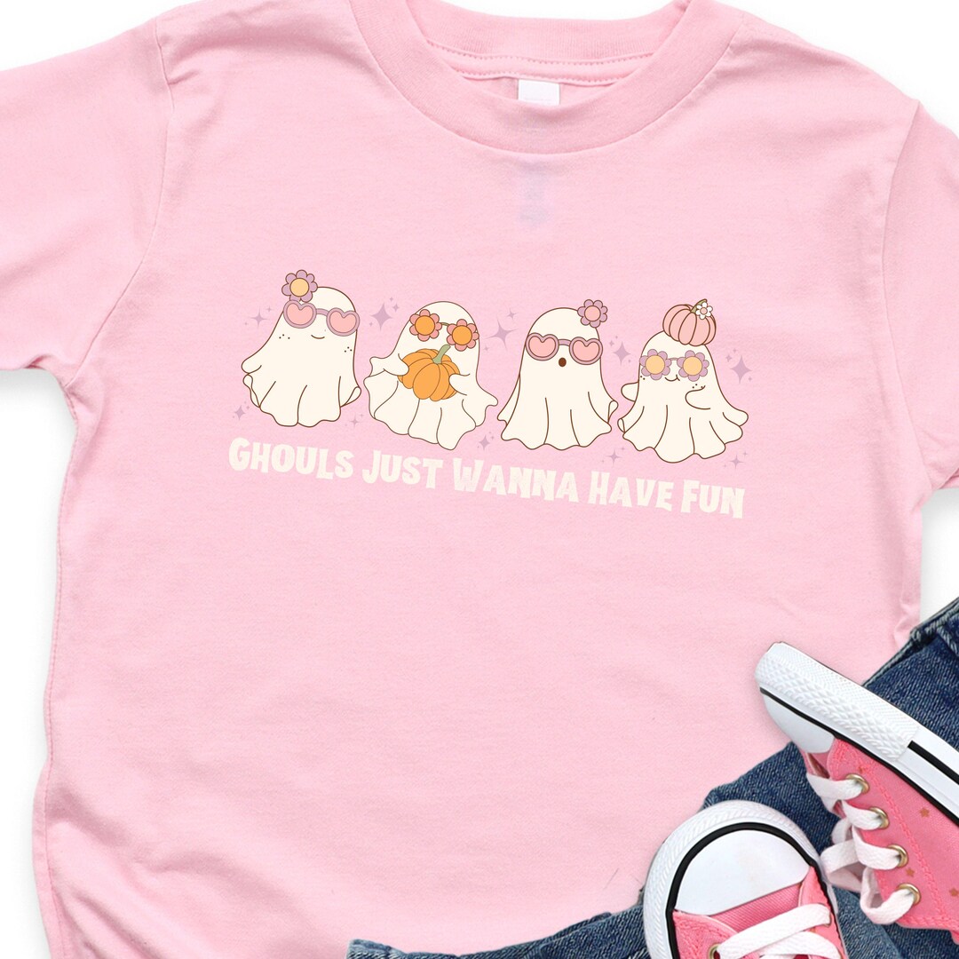 Ghouls Just Wanna Have Fun Toddler Girl Shirt for Halloween Ghost ...