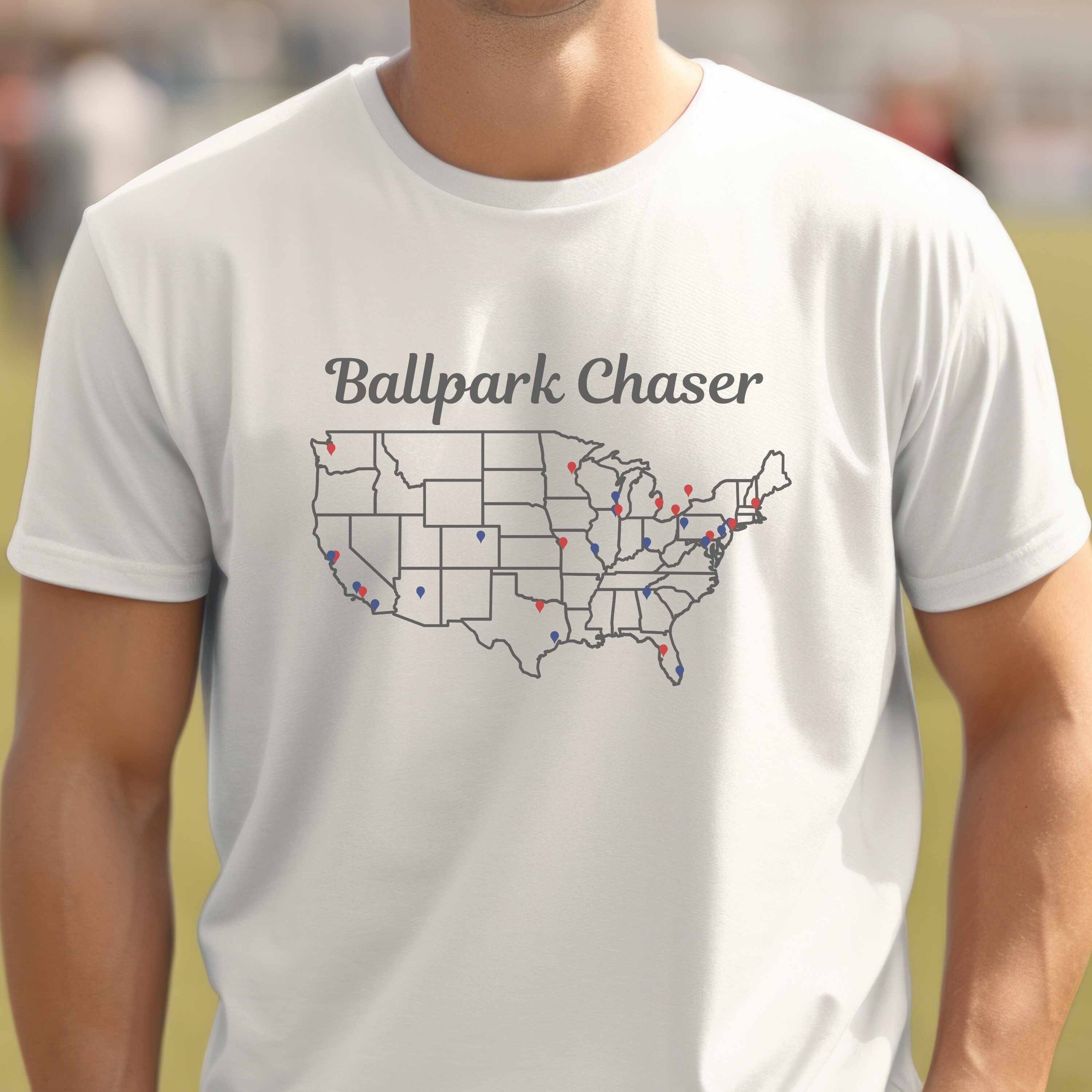 Ballpark Chaser T-shirt for Adult Baseball Shirt With Baseball Stadiums ...