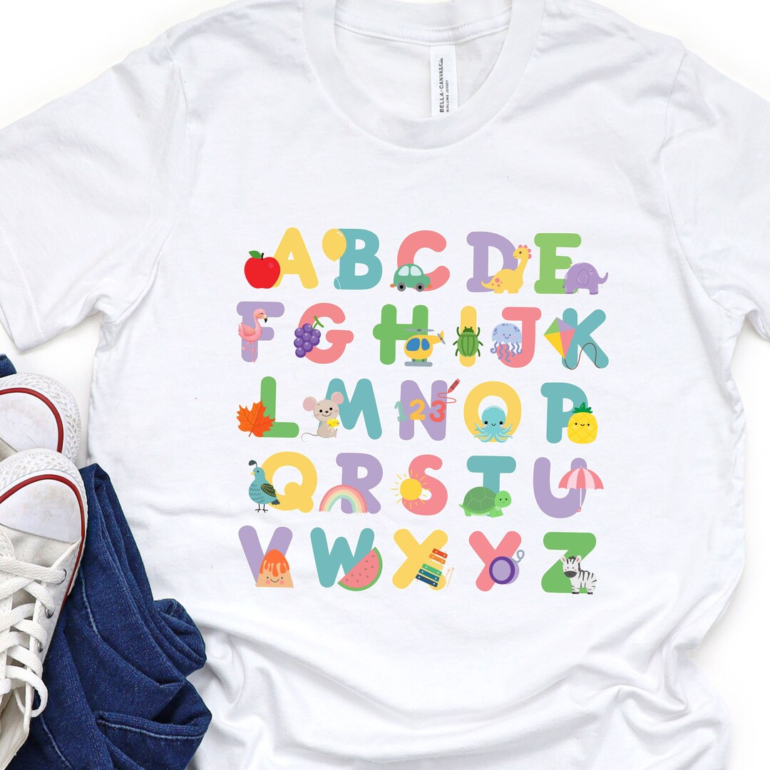 Alphabet Shirt for Back to School Shirt for Boys and Girls First Day of ...