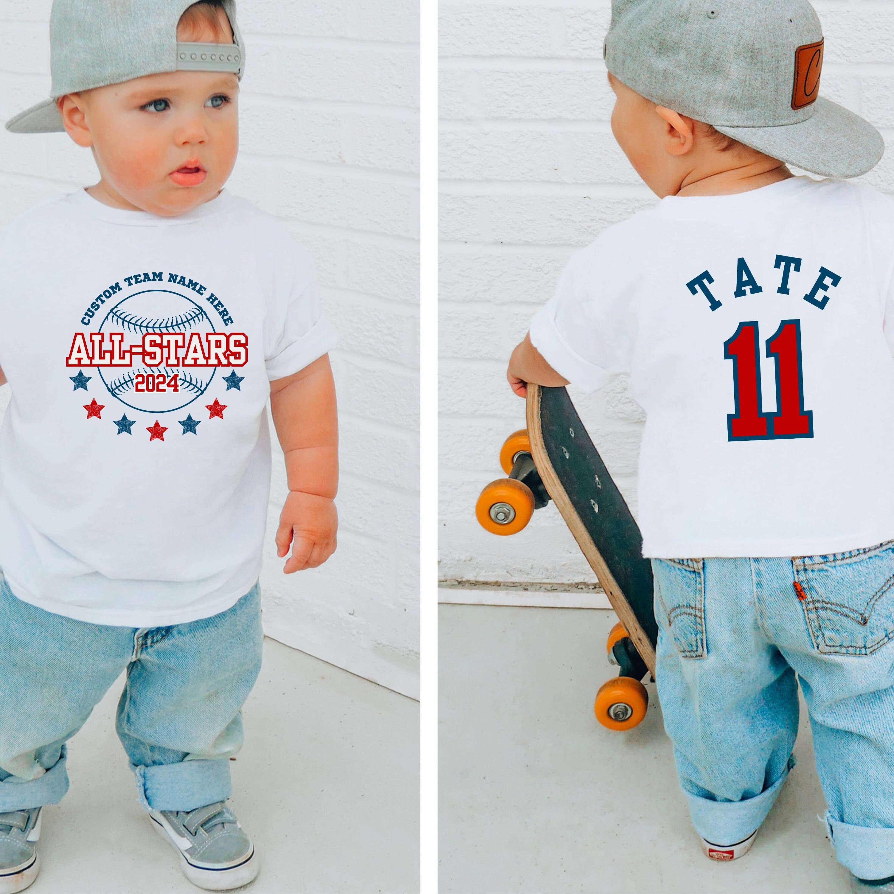 Custom All Star Baseball Team Shirt for Family Personalized All Star ...