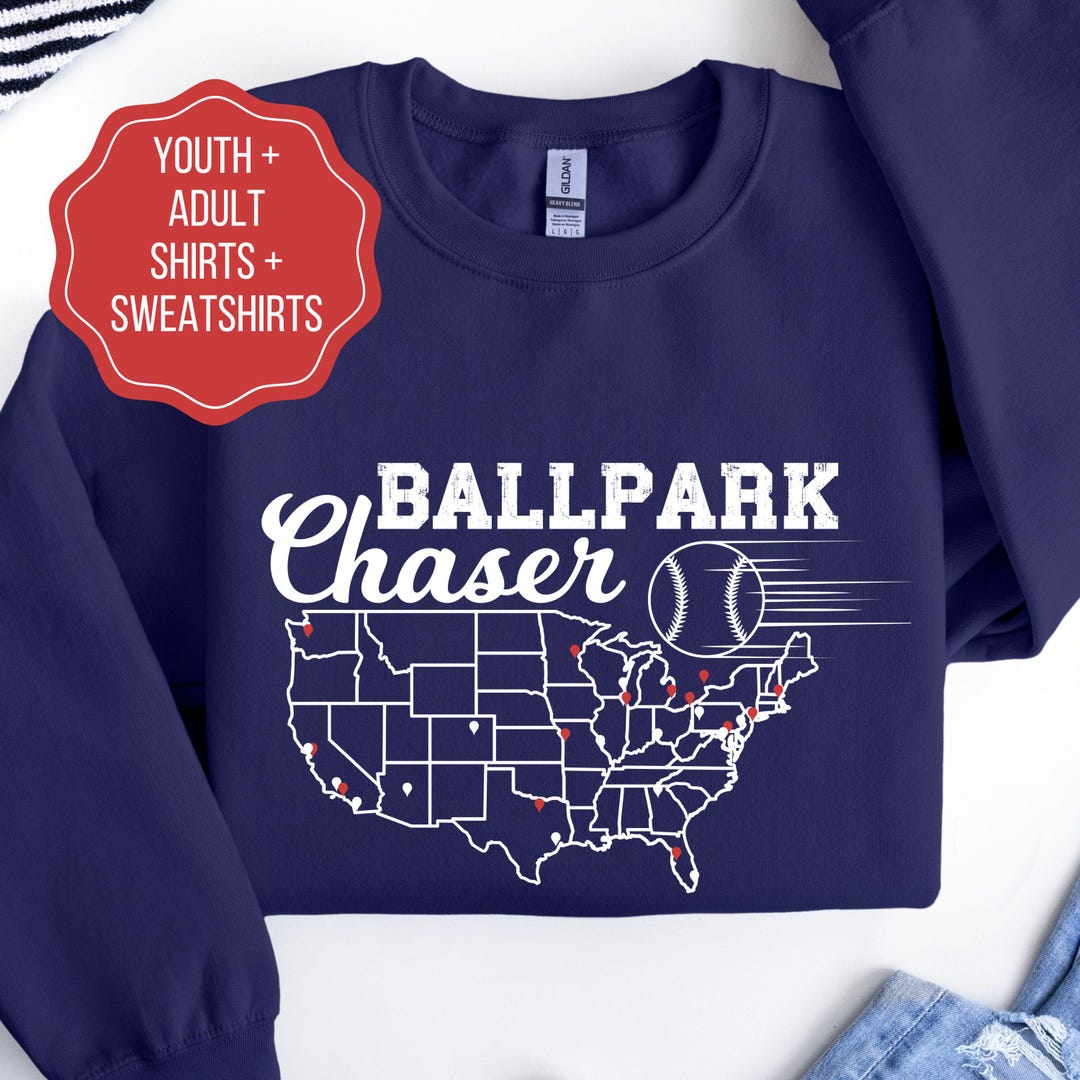 Ballpark Chaser T-shirt for Adult Baseball Shirt With Baseball Stadiums ...