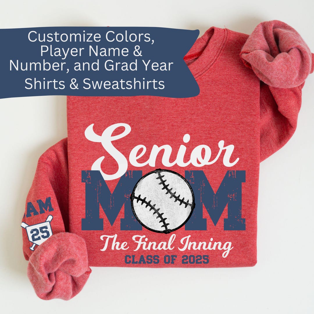 Senior Baseball Mom Shirt for Last High School Baseball Season Softball ...