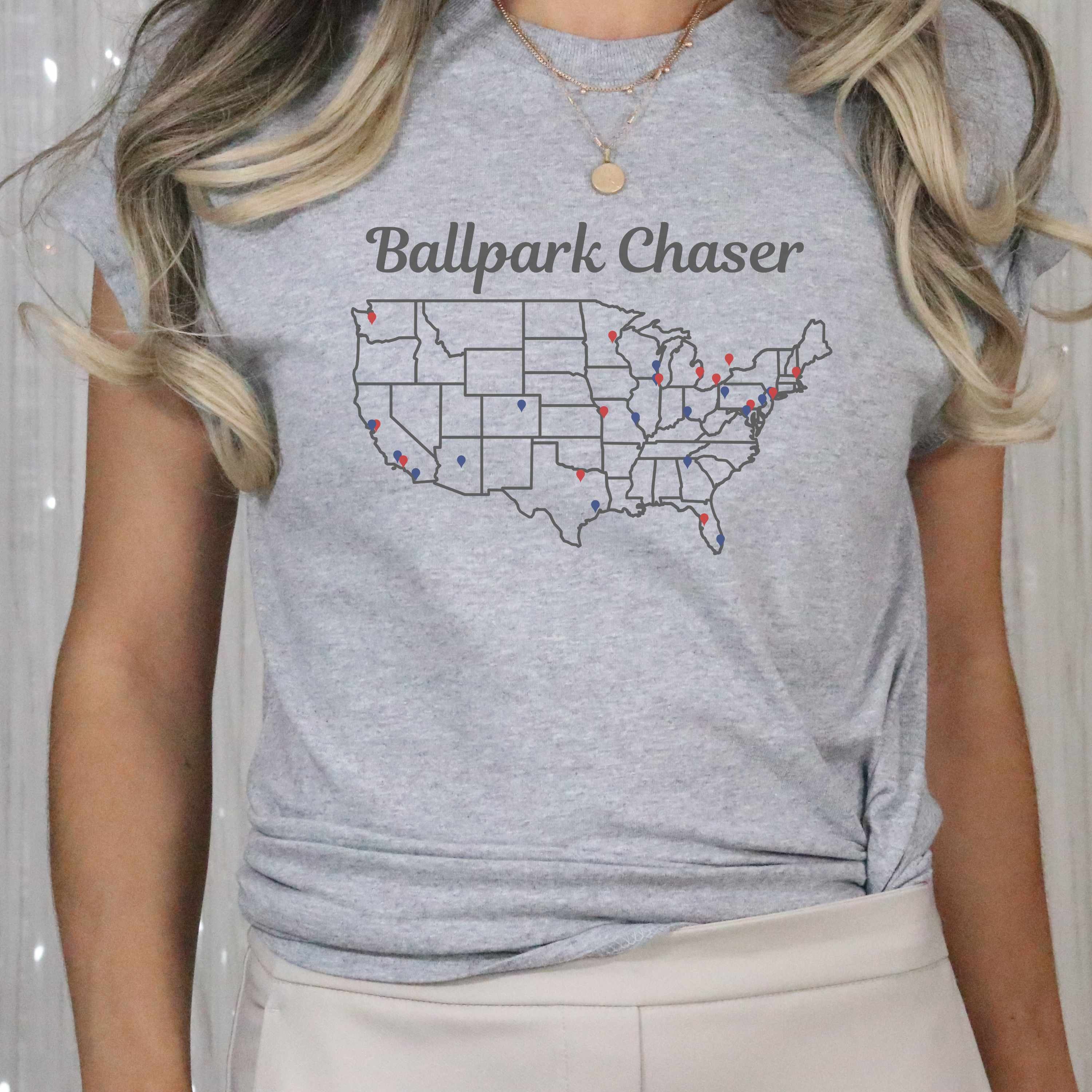 Ballpark Chaser T-shirt for Adult Baseball Shirt With Baseball Stadiums ...