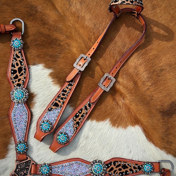 Leather Cheetah Tack Set - Etsy