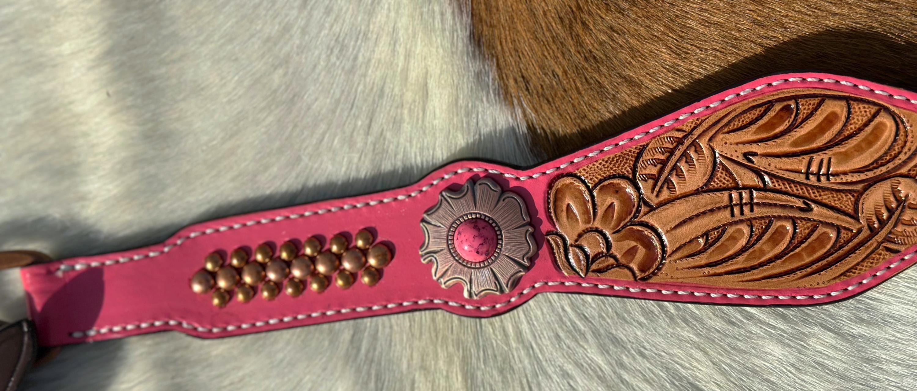 Pink Tooled Tack Set - Etsy