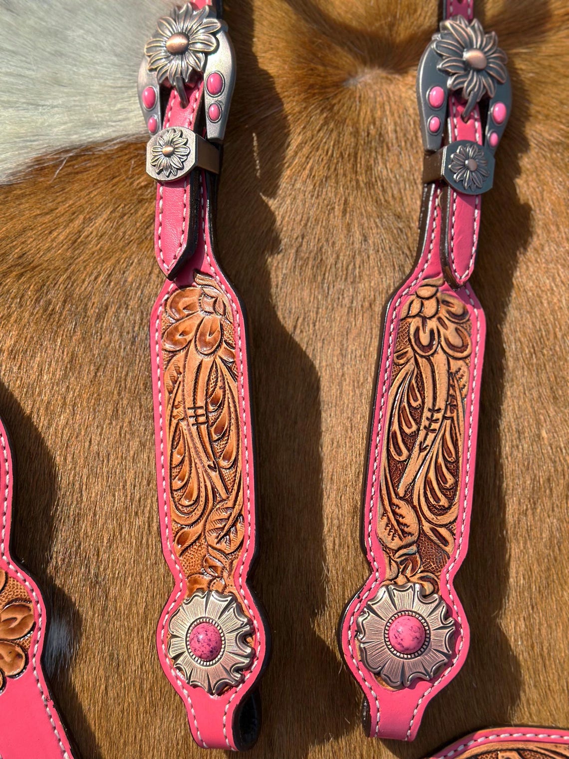 Pink Tooled Tack Set - Etsy