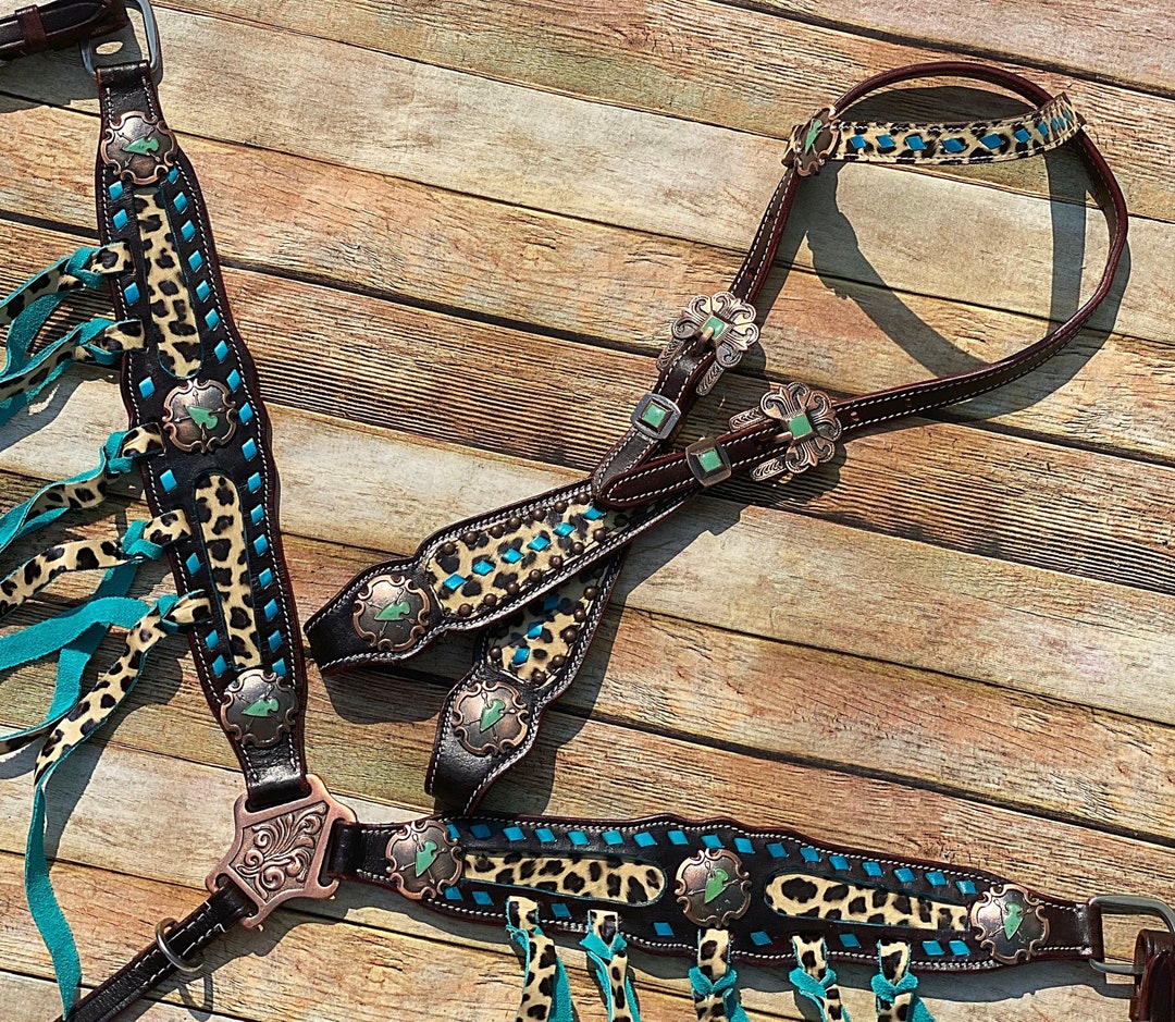 Turquoise Cheetah Tack Set - Etsy