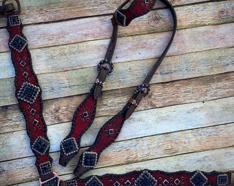 Red Gladiator Style Tack Set - Etsy