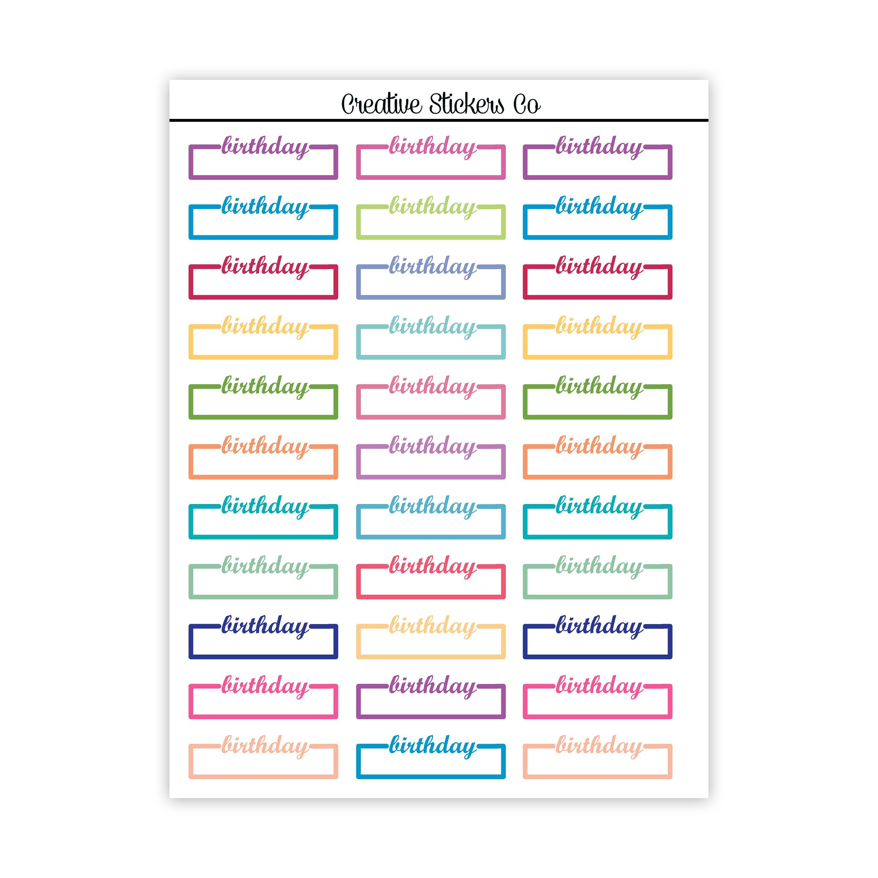 birthday-script-labels-planner-stickers-cursive-stickers-etsy