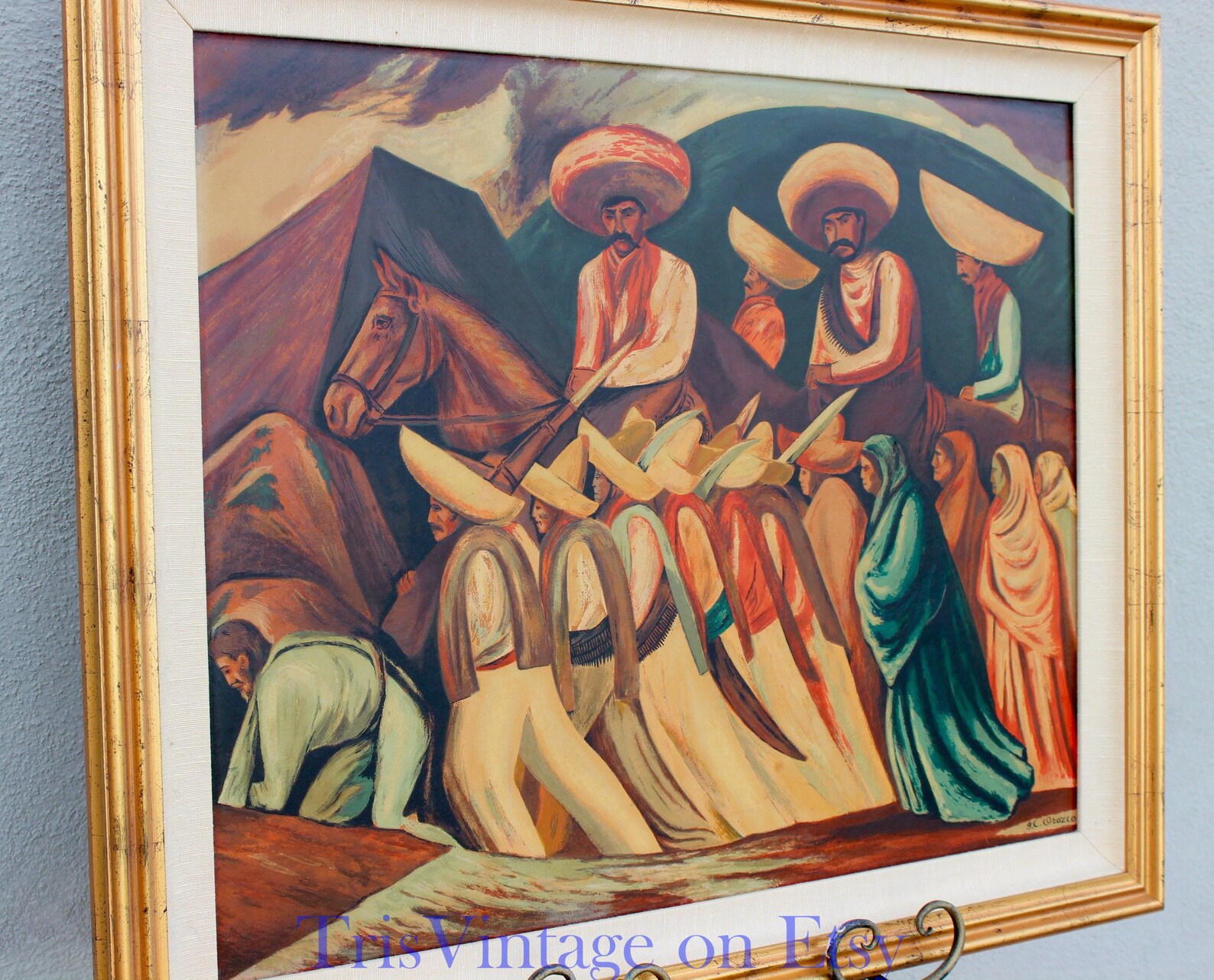 J. C. Orozco Zapatistas Marching Pyroxylin Print Jose - Etsy
