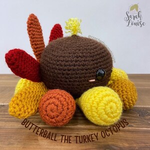PDF PATTERN ONLY, Butterball the Turkey Octopus, Crochet Amigurumi ...