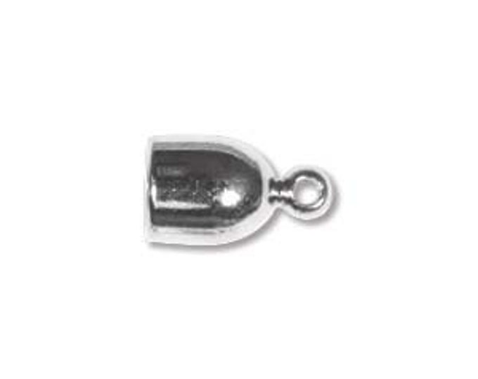 Store Closing Sale 4mm Bullet End Caps, Silver Plated, 4mm ID Cord End ...