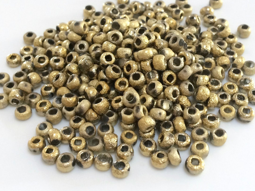 Etched Gold Ore Czech 6/0 Seed Beads, Choose 25 or 50 Grams, Czech ...