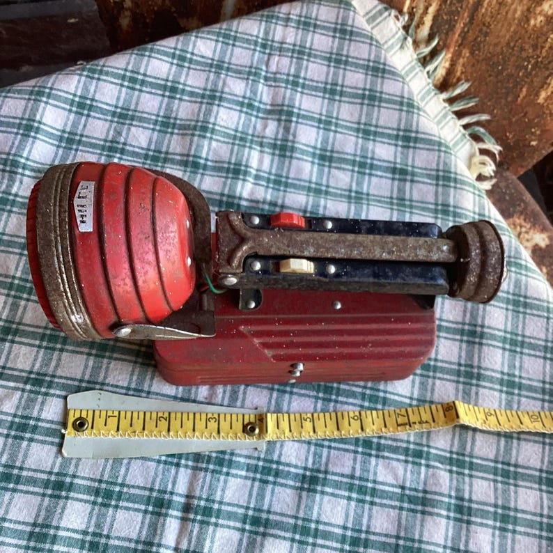 Vintage Red Metal Flashlight - Etsy