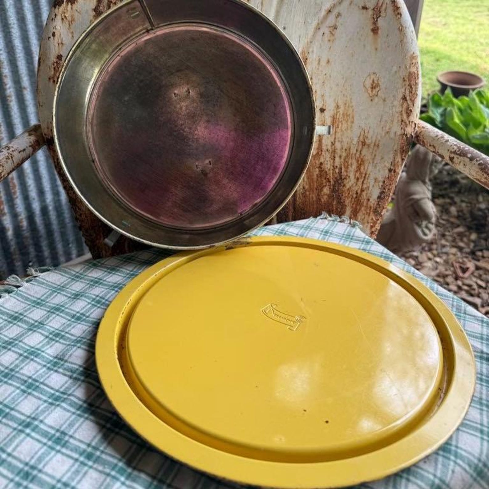 Vintage Yellow Metal Floral Cake Box - Etsy