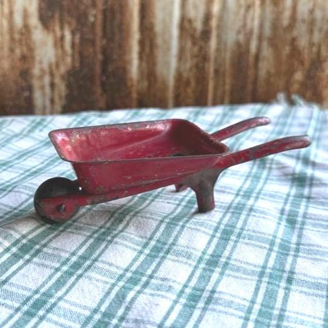 Vintage Red Toy Wheelbarrow - Etsy