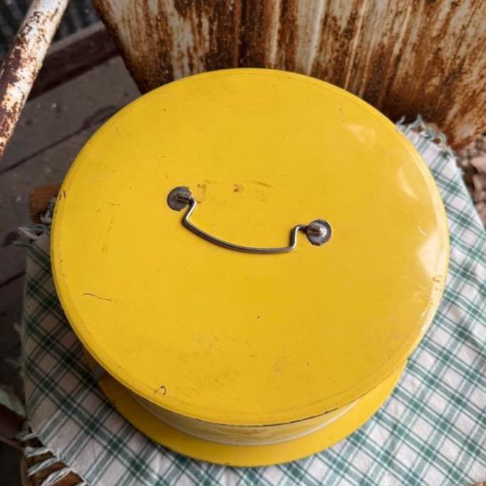 Vintage Yellow Metal Floral Cake Box - Etsy