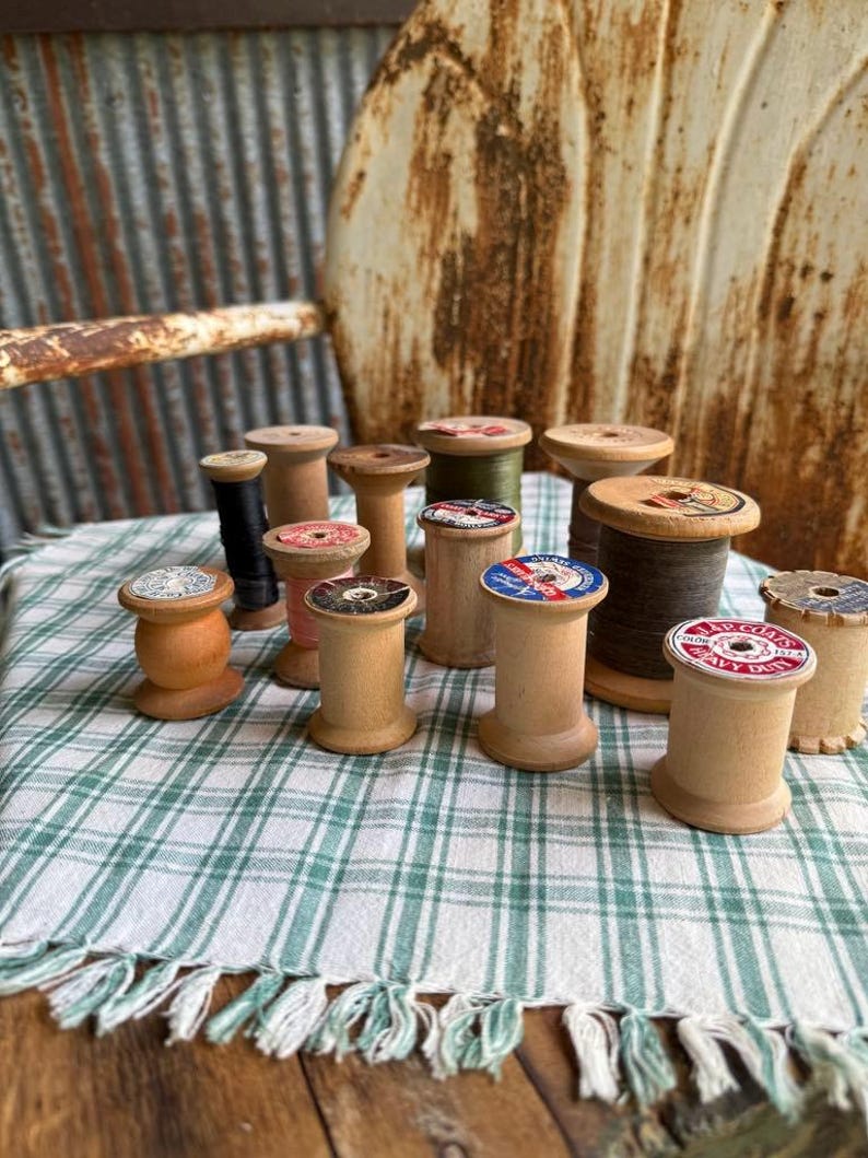 Vintage Thread Spools - 13 Pcs. - Etsy