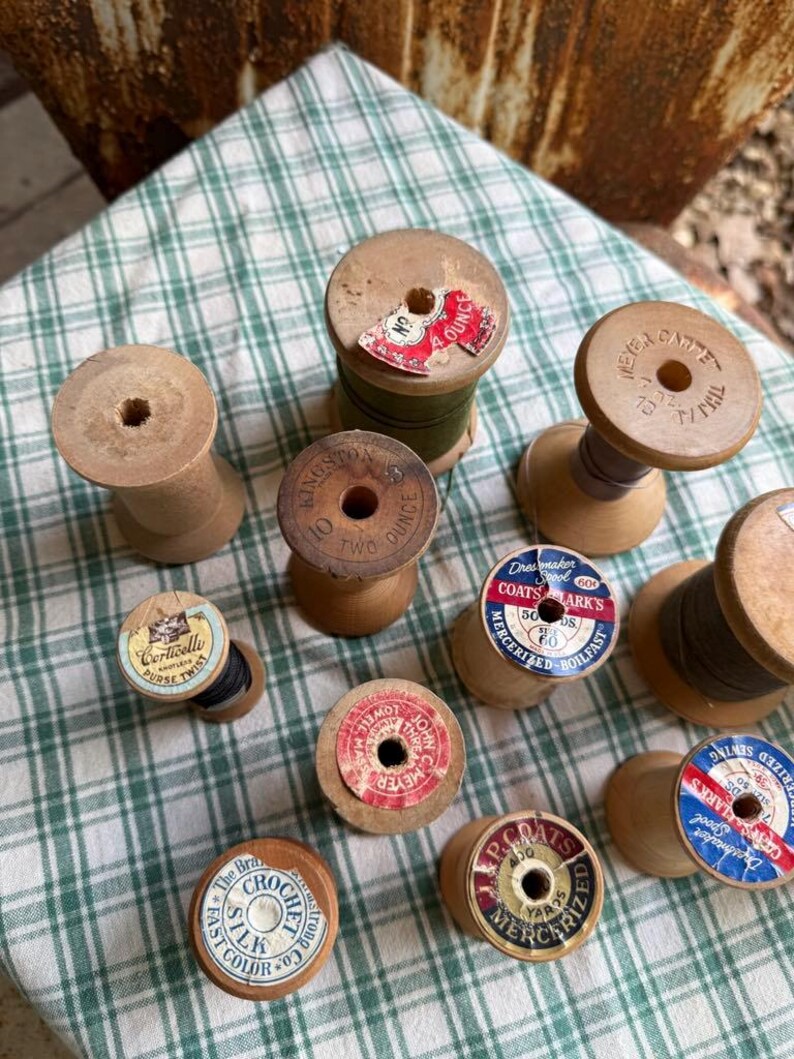 Vintage Thread Spools - 13 Pcs. - Etsy