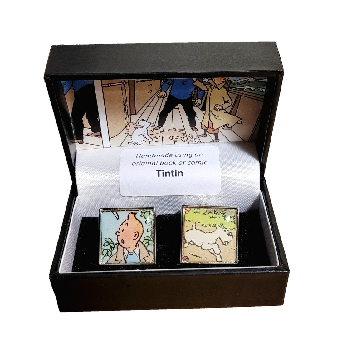 Tintin Comic Cufflinks. Tintin and Snowy. Real Comics. Milou. - Etsy