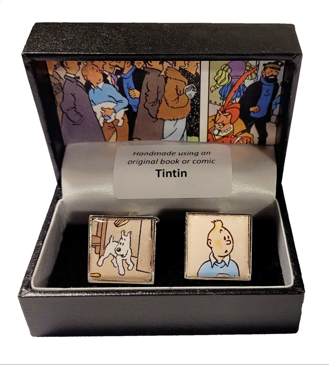 Tintin Handmade Comic Cufflinks. Tintin and Snowy. Real Comics. Milou ...