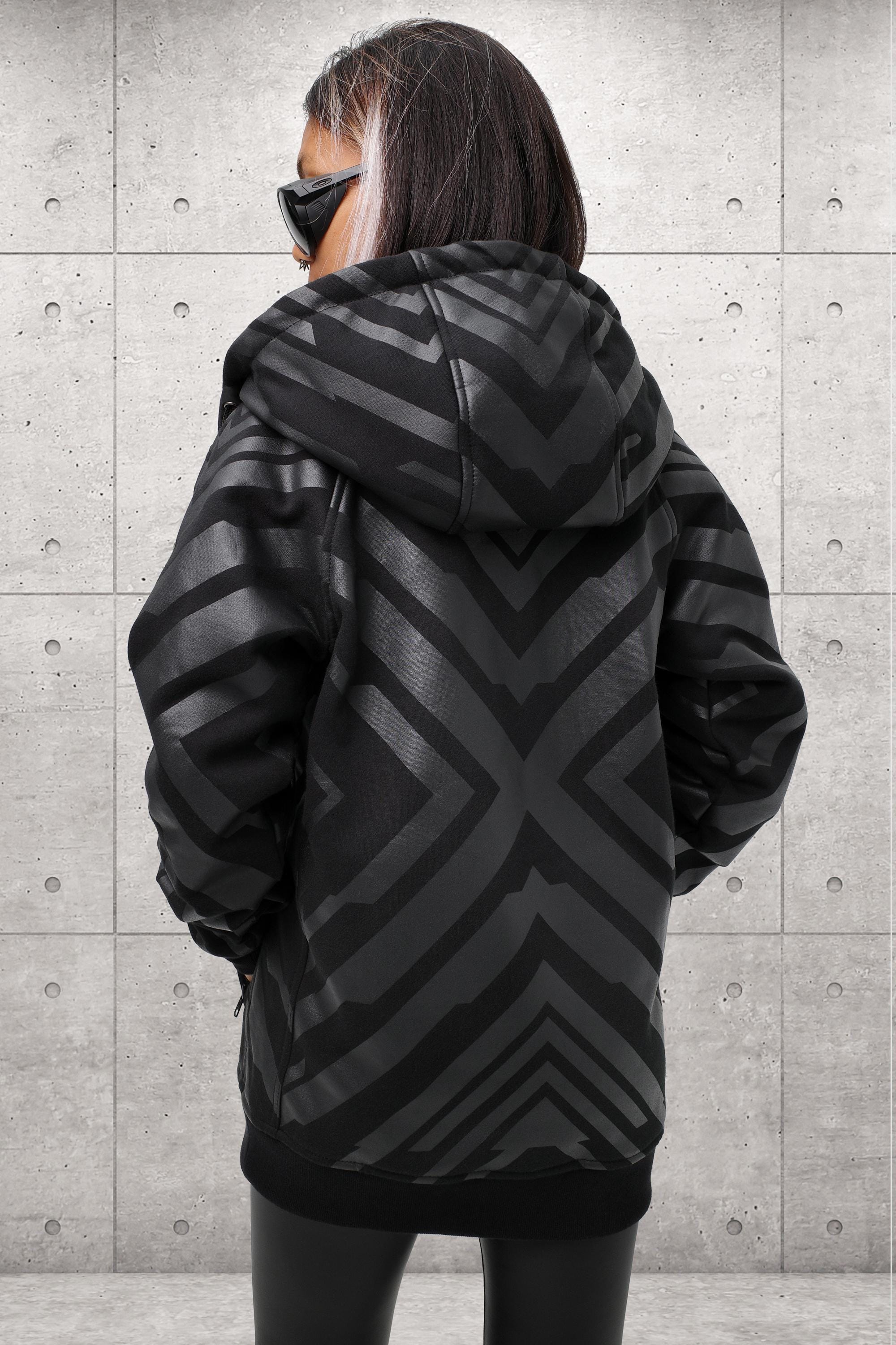 Women's Hoodie, Geometric Pattern Print, Urban Street Wear Style ...