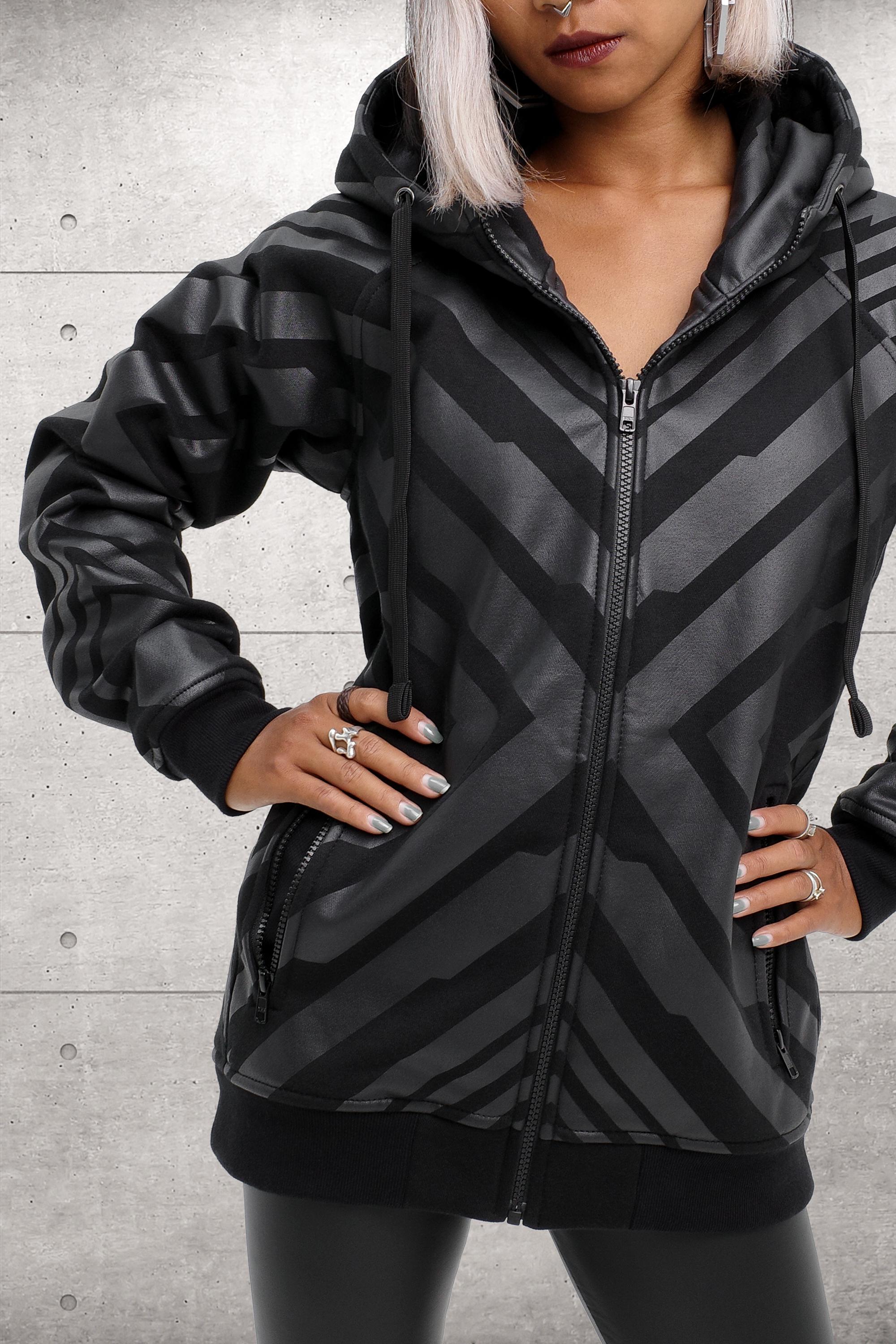 Women's Hoodie, Geometric Pattern Print, Urban Street Wear Style ...
