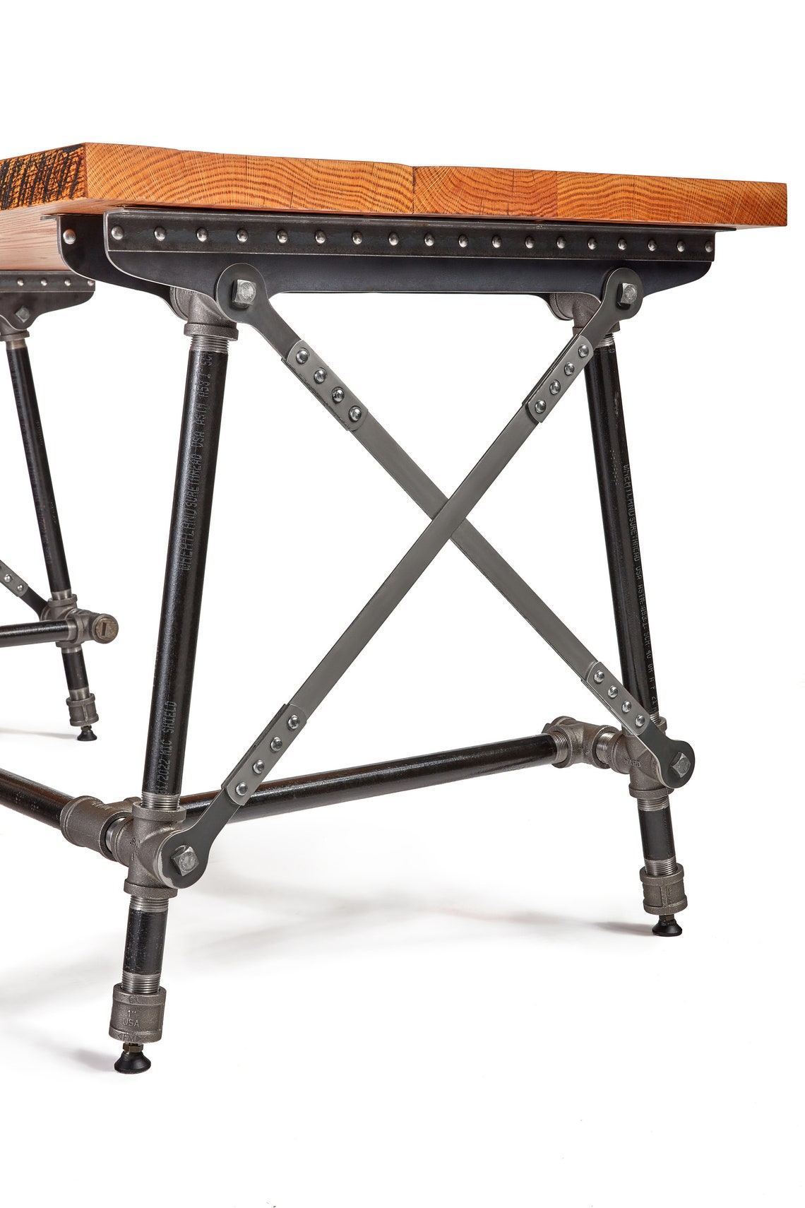 Pipe & Riveted Steel Legs for Desks - Etsy