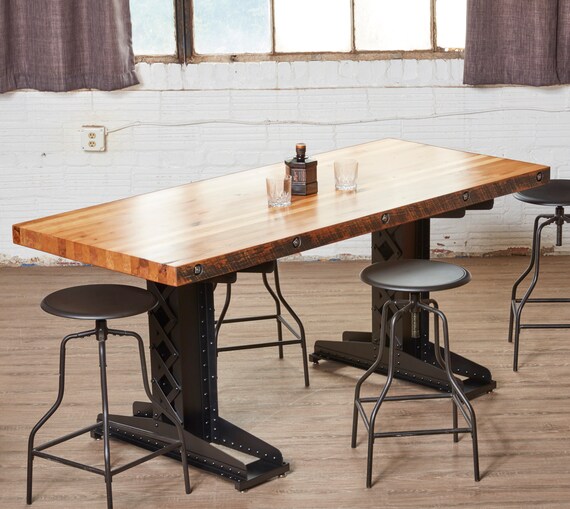 Industrial Hot Riveted Railroad Trestle Conference Table - Etsy