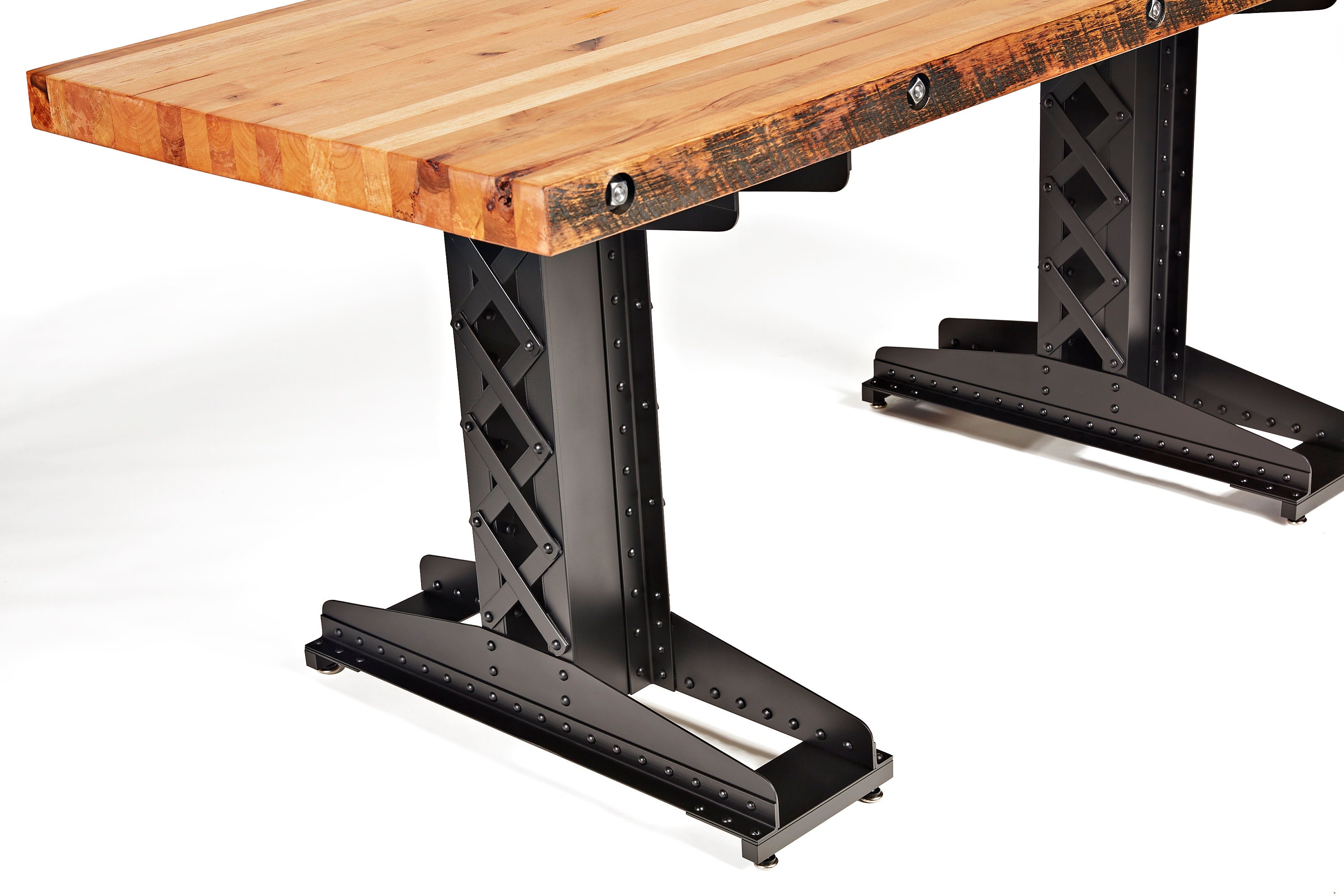 Industrial Hot Riveted Railroad Trestle Conference Table - Etsy