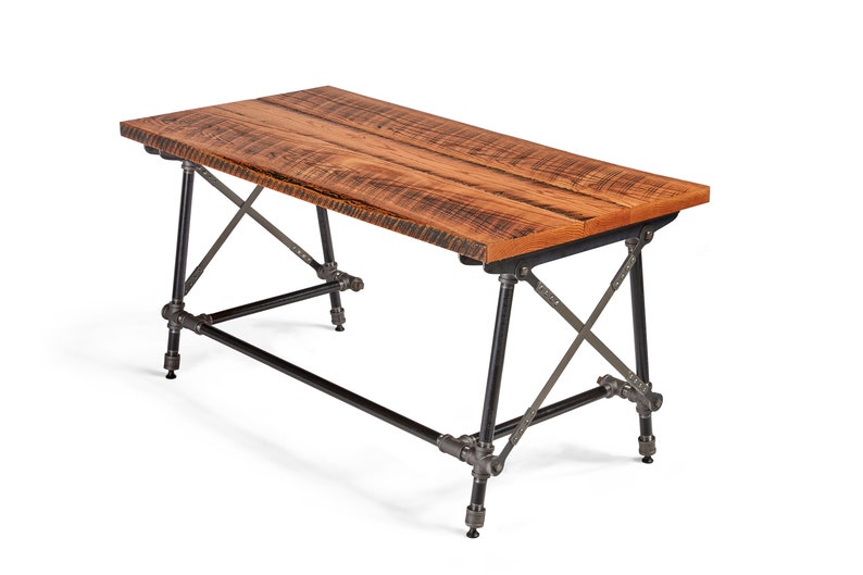 Industrial Desk With Pipe & Riveted Steel Legs - Etsy