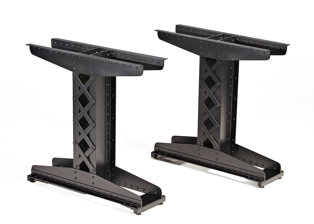Set of Two Riveted Railroad Trestle Table Legs - Etsy
