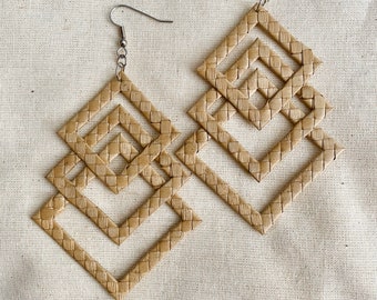 Hawaiian Handwoven Lauhala Earrings KELSEY | Etsy