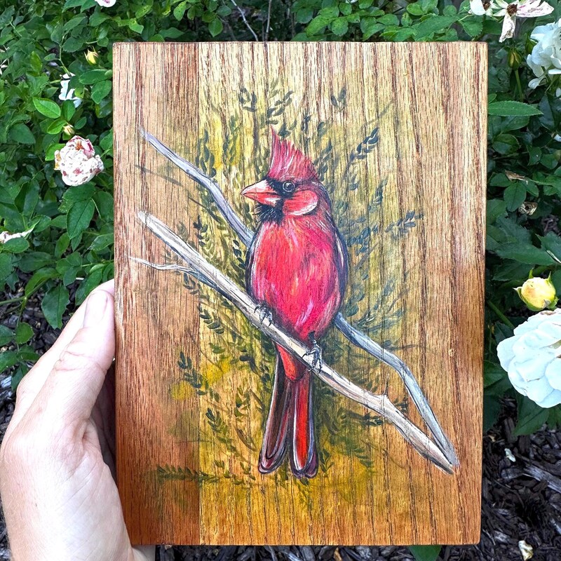 Hand Painted Cardinal - Etsy
