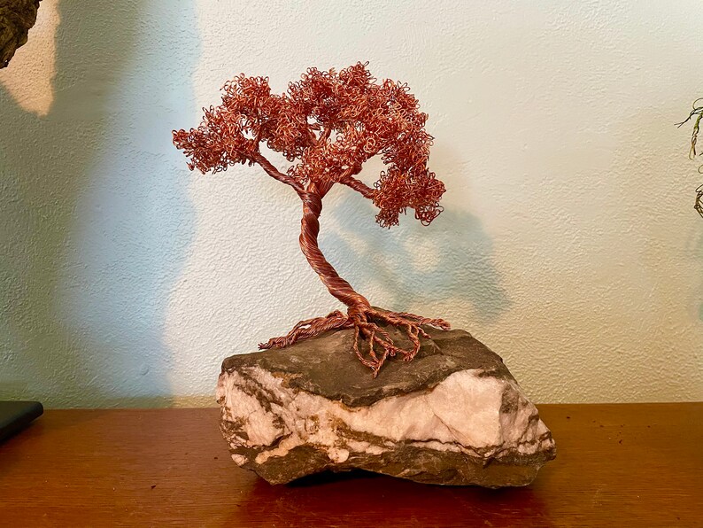 Copper Wire Tree on Beautiful Stone - Etsy