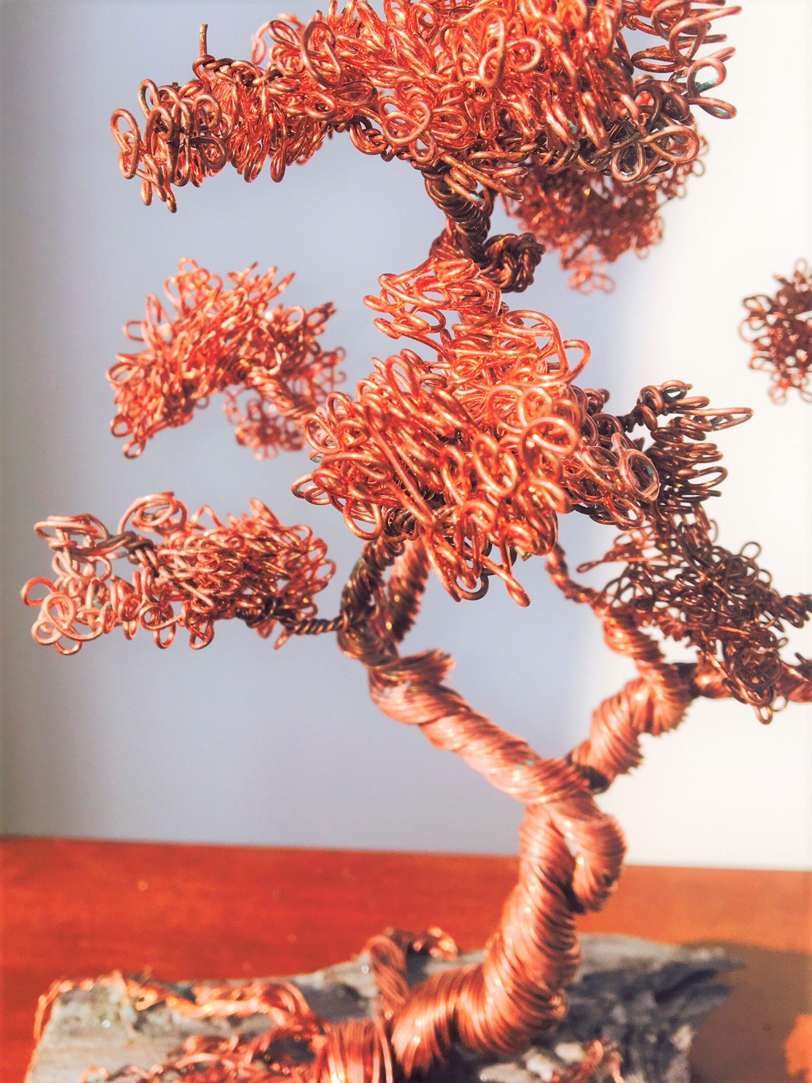 Bonsai Copper Tree on Stone or Knot - Etsy