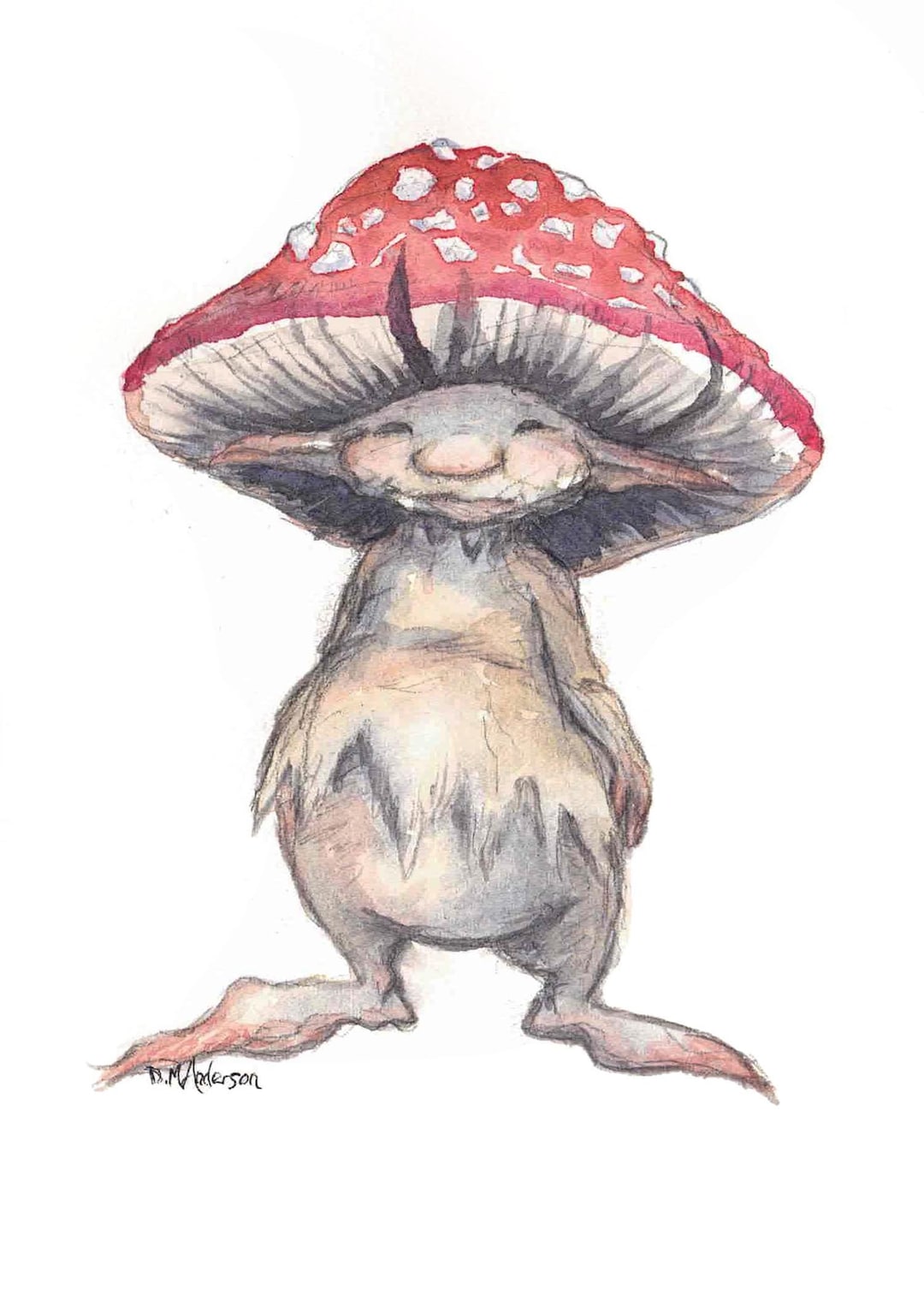 Mushling Mushroom Folk 5 X 7 Art Print - Faery Art - Etsy