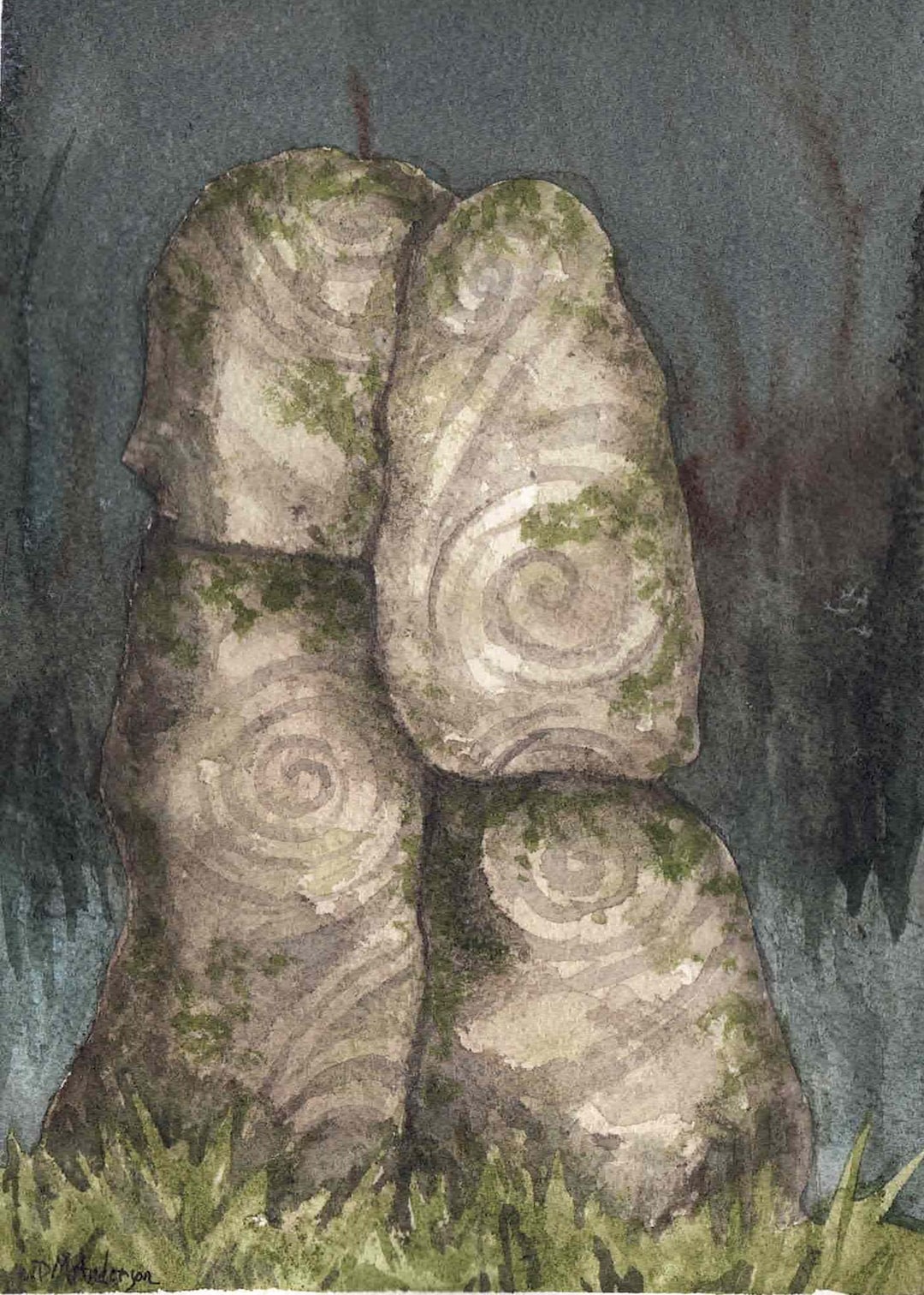 Standing Stones Henge Stonehenge Fantasy Art Print - Etsy