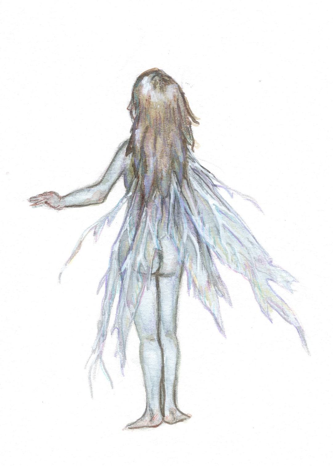 Blue Faery 5 X 7 Art Print Watercolor Fairy Fantasy Art - Etsy