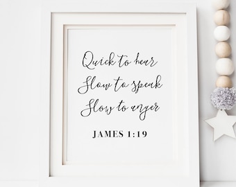 James 1 19 Printable | Etsy