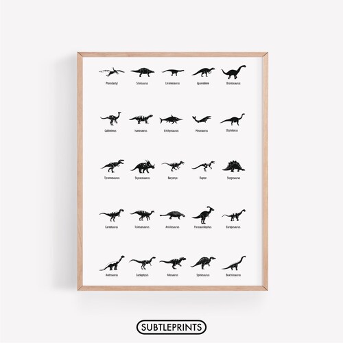 Dinosaurs Worlds Families Posters Set of 6 Poster Printing | Etsy