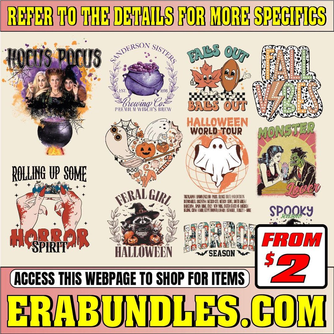 Halloween Png Bundle, Fall Png Bundle, Retro Halloween Png, Retro Fall ...