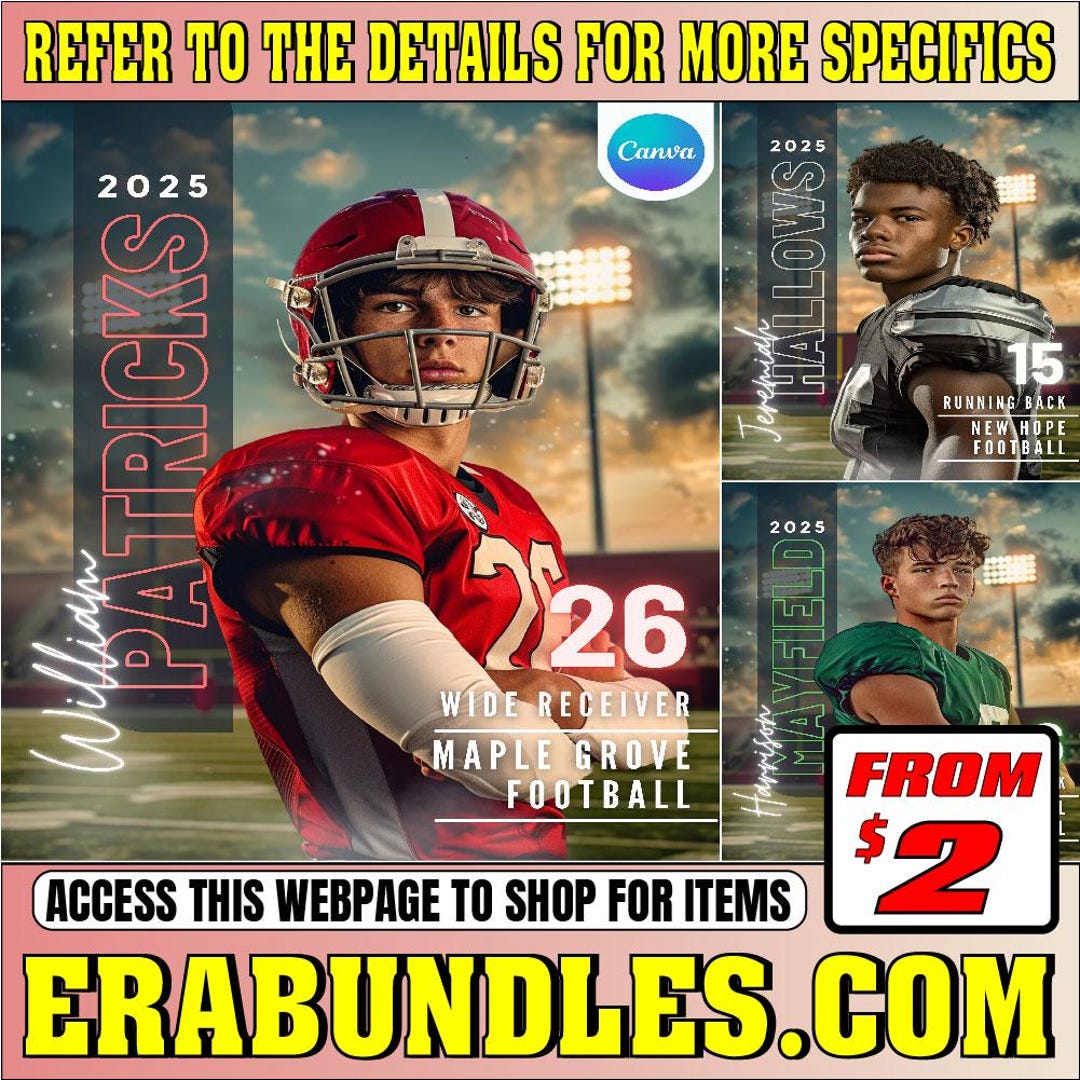 Football Poster Canva Template Sports Background & Digital Backdrop for ...