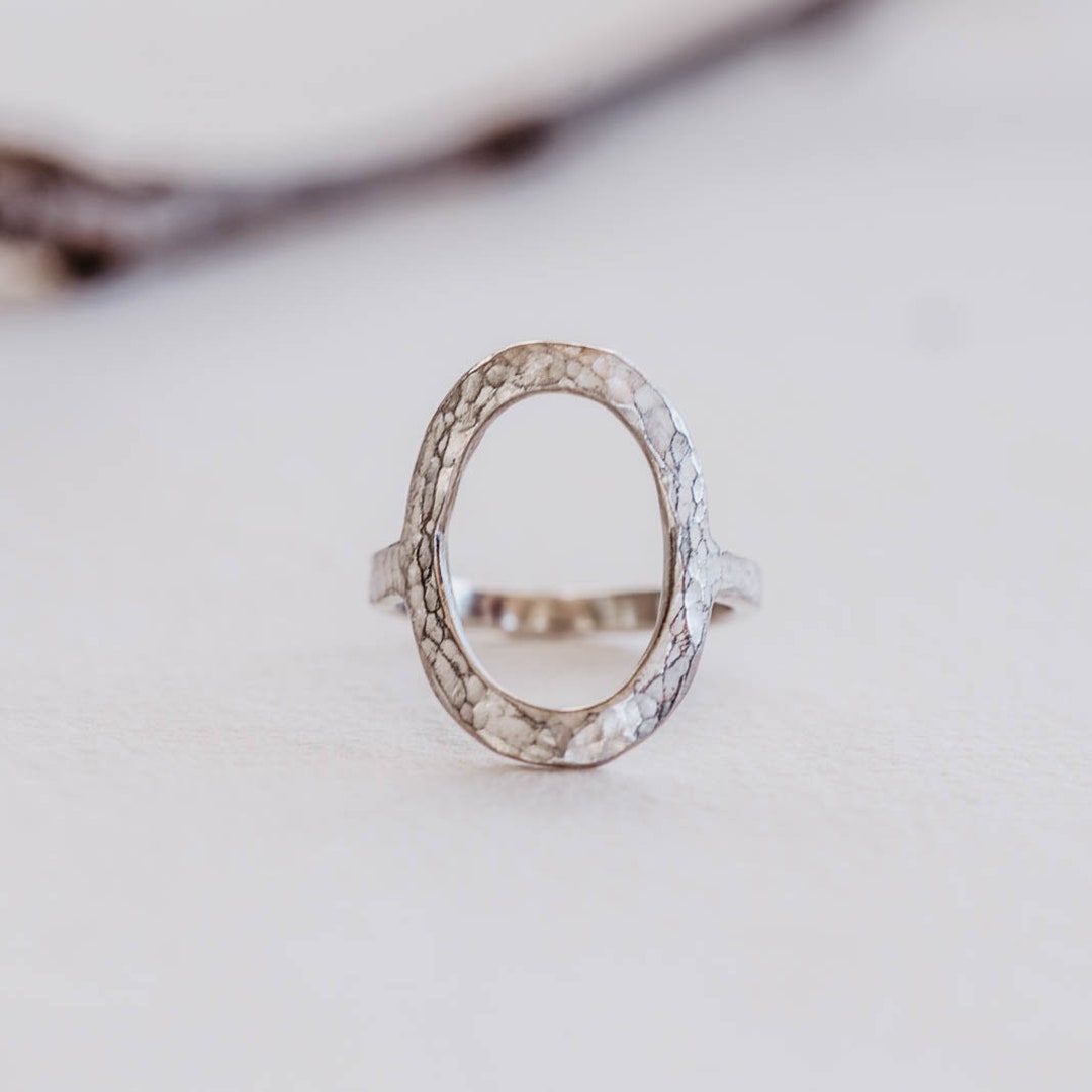Silber ovaler Ringring silberner gehämmerter Ring silberner - Etsy.de
