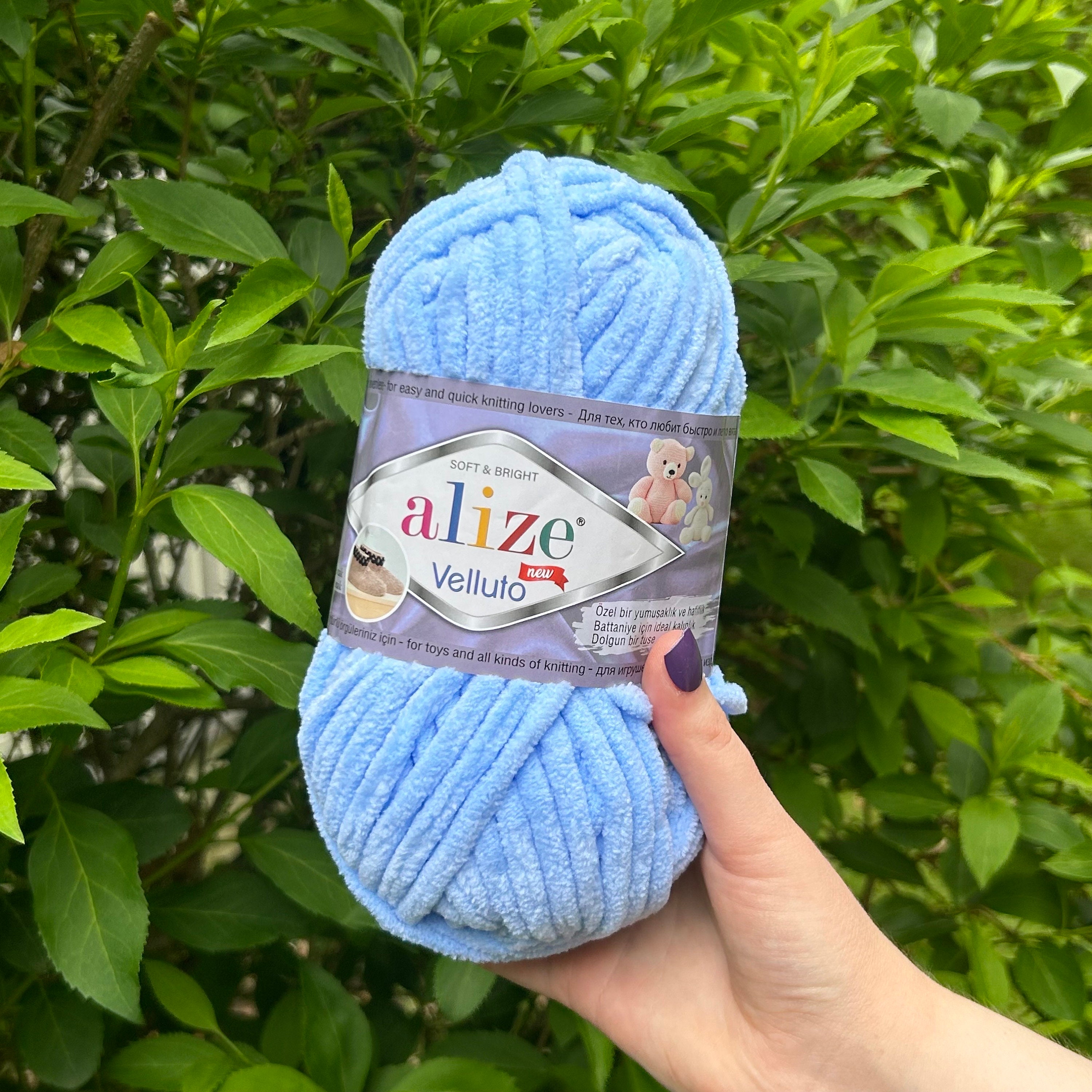 Alize Velluto Yarn, Micropolyester, Super Bulky, Chunky Chenille Yarn ...